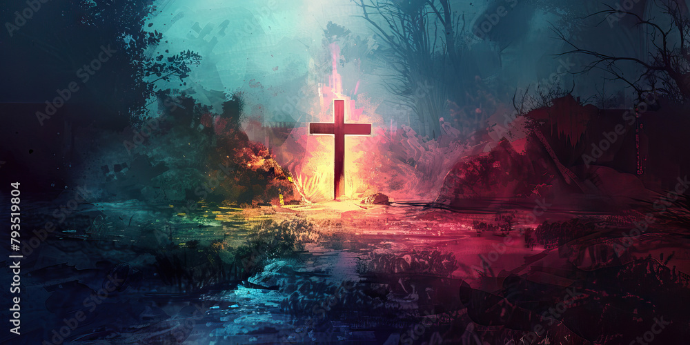 Salvation: The Cross and Open Tomb - Visualize the cross with an open ...