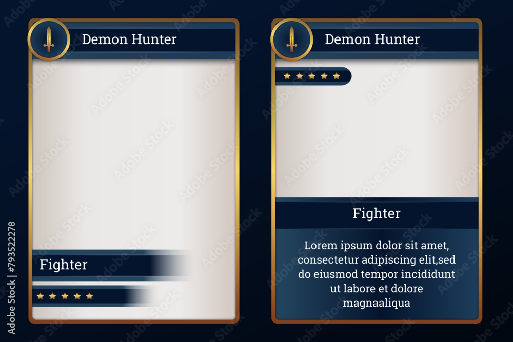 game card border template with classic mediaval style for game items ...