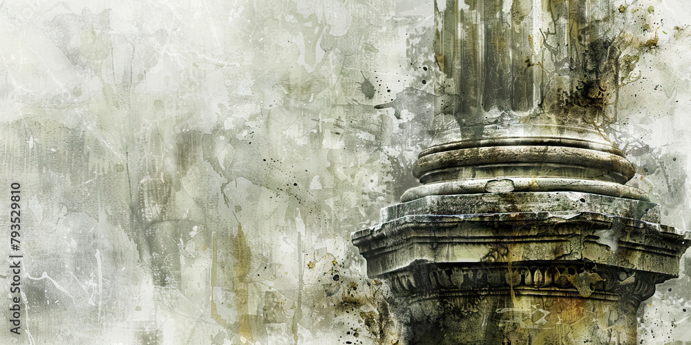 Pillar of Strength: The Ancient Column and Weathered Stone - Picture an ...