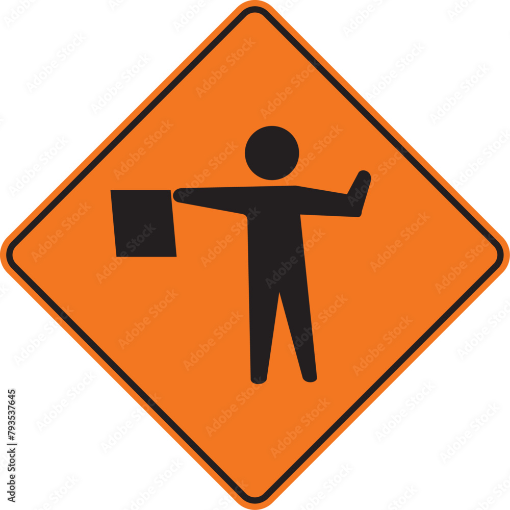 auxiliar de transito, señal color naranja, pictograma, preventivo, icono, vector, naranja, rombo ...