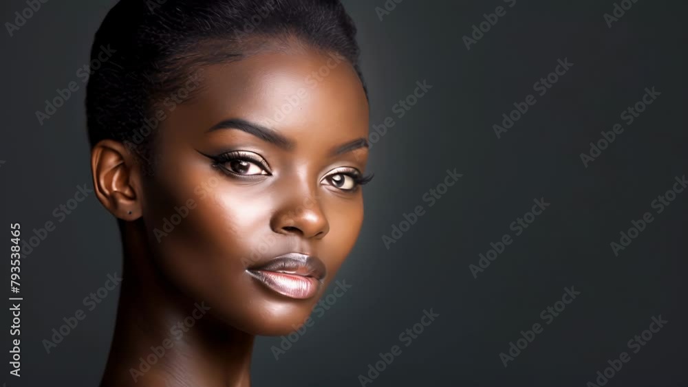In this striking portrait a black womans face is framed by the pure ...