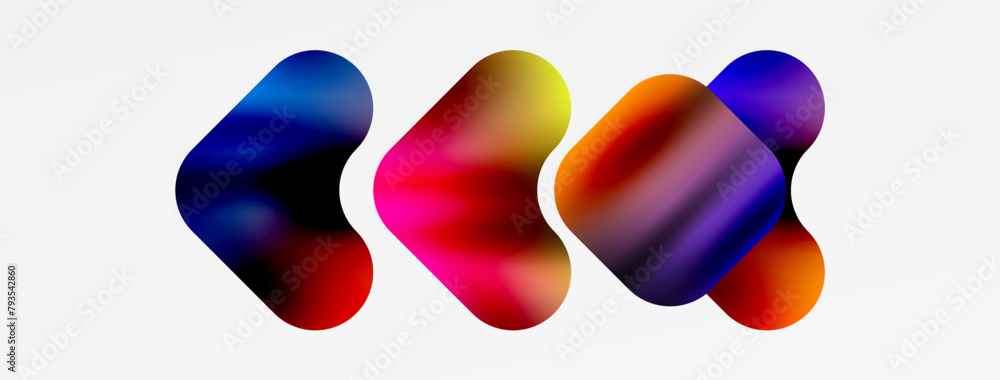 A closeup image of three colorful arrows in magenta, electric blue, and ...