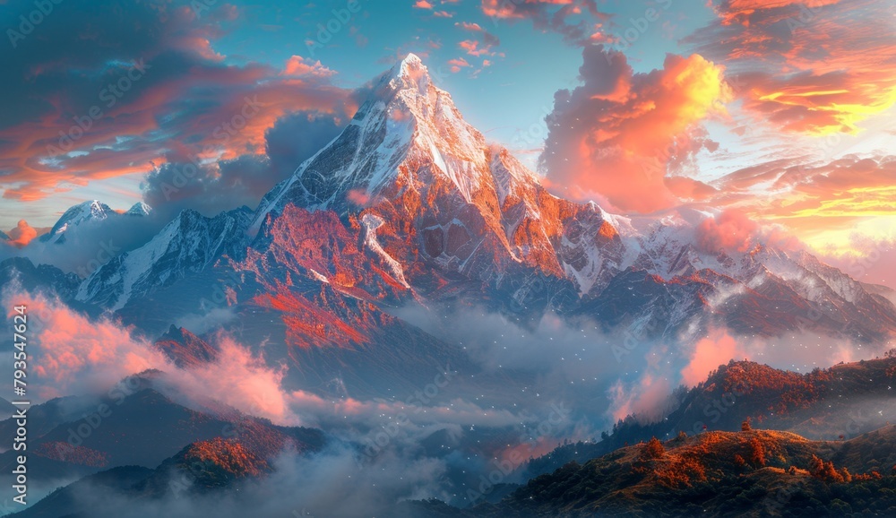 Majestic Himalayan Peaks Embracing the Serene Sunrise: A Breathtaking ...
