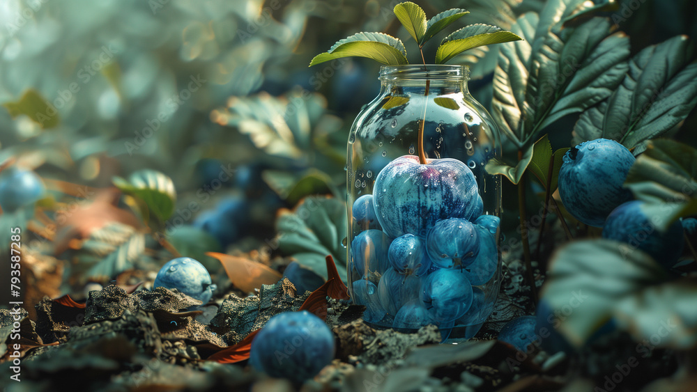 Organic Tech Unveiled- Create an illustration of a tech gadget emerging ...