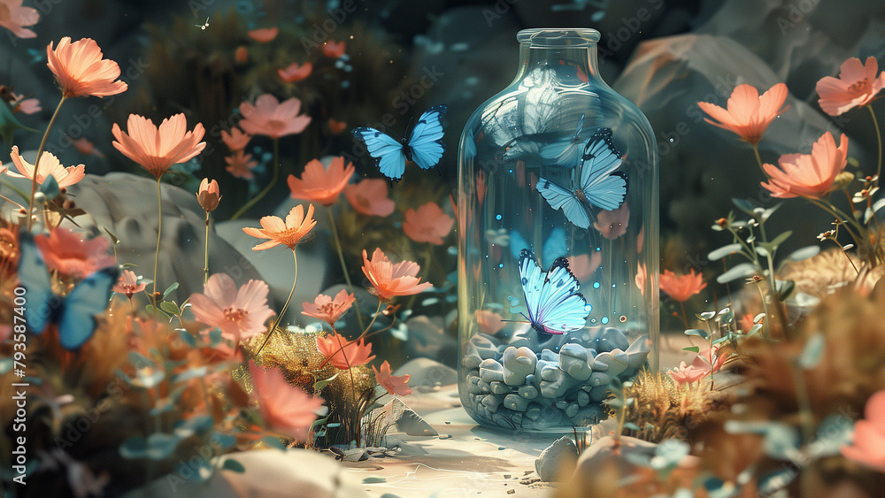 Organic Tech Unveiled- Create an illustration of a tech gadget emerging ...