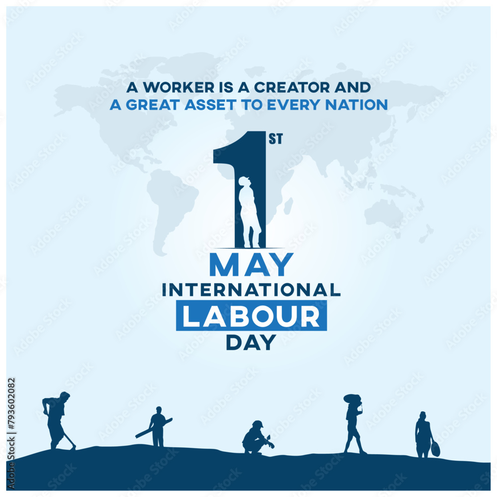 International Labour Day, Labor Day. May 1st. Creative Social Media ...
