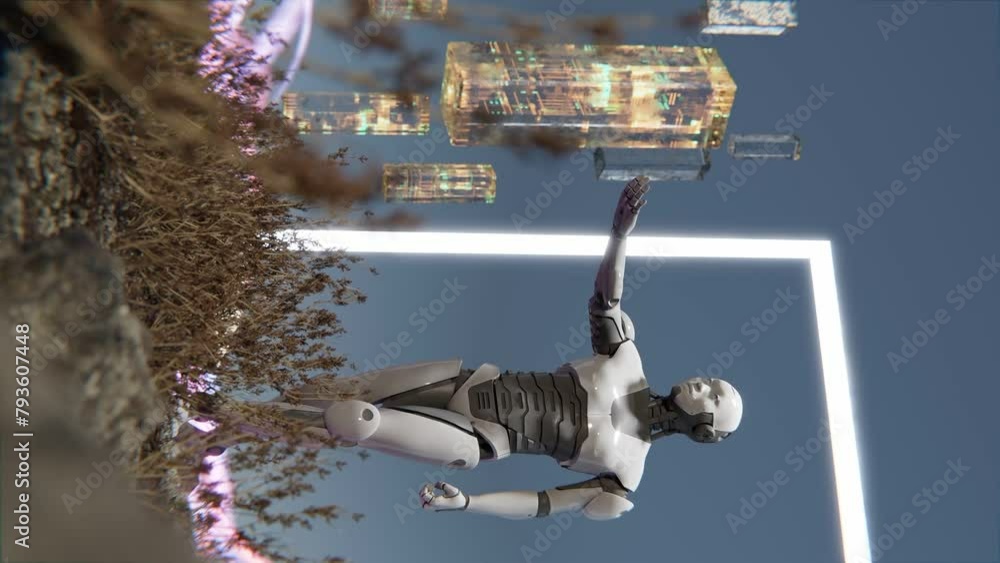 vertical of humanoid prototype cyborg artificial intelligence robot ...