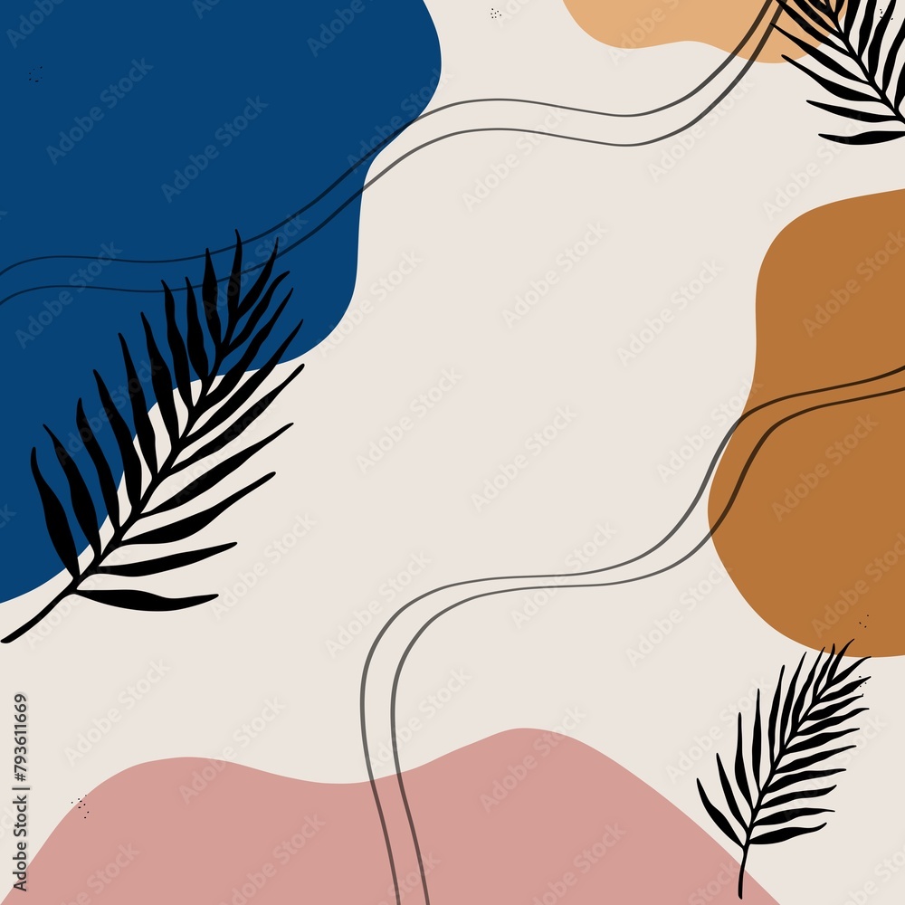 Boho Palm Leaf Background - Boho Background- Boho art - Boho design ...