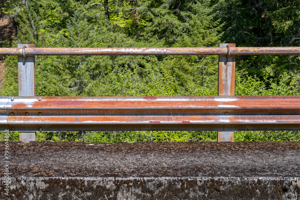 Guardrails on a bridge crossing the North Fork Willamette River in the ...