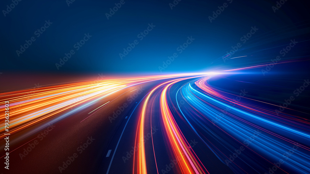 Speed of Light: An abstract blue background featuring blurred speed ...