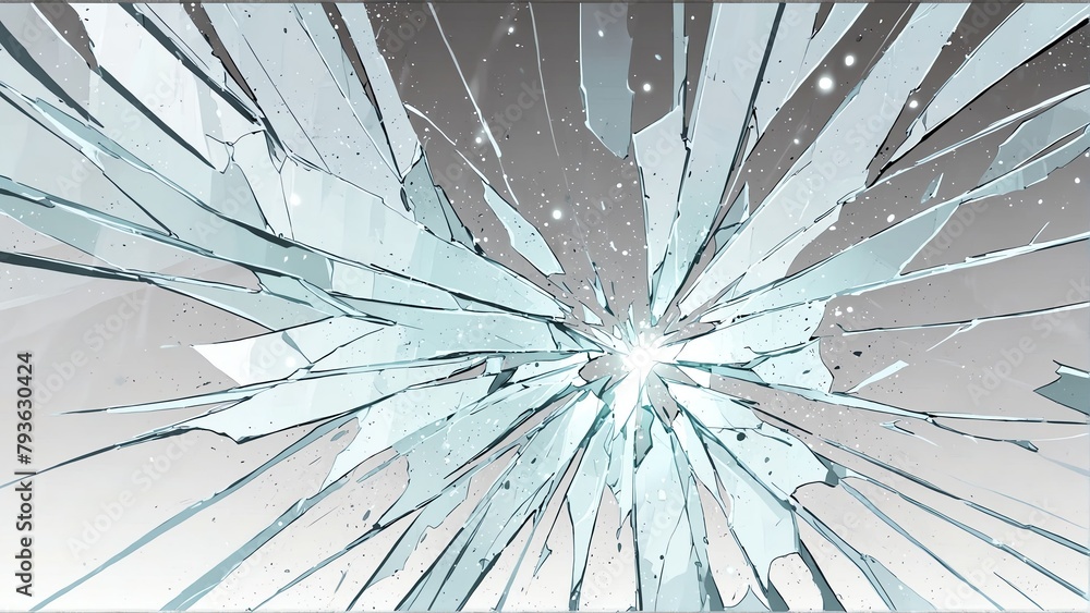 abstract white broken glass cracks mirror shatter effects anime cartoon ...