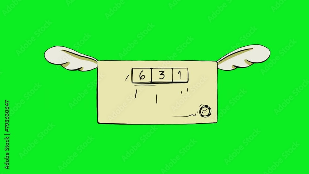 Vidéo Stock 2d animated cartoon flight of the winged paper envelope is ...