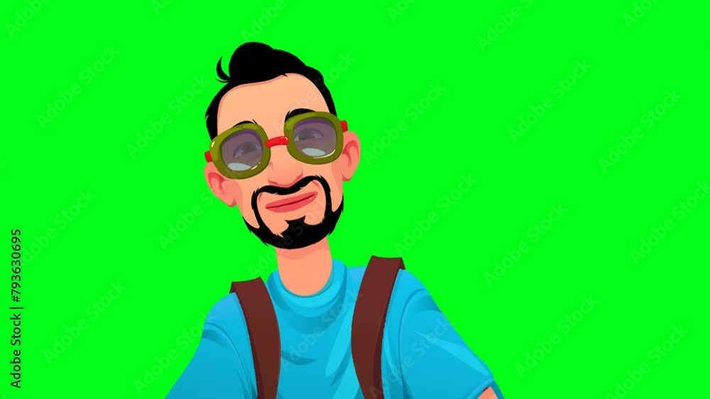 2d animated cartoon character of a man who wears smokey glasses and is ...