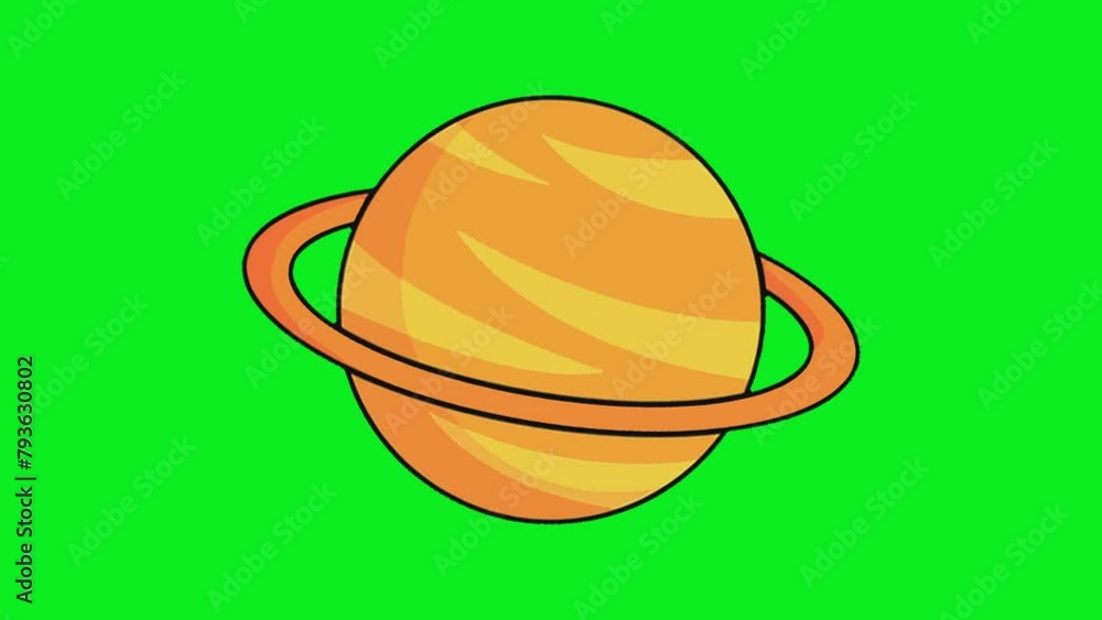 2d animated cartoon The planets of the solar system are rotating in ...