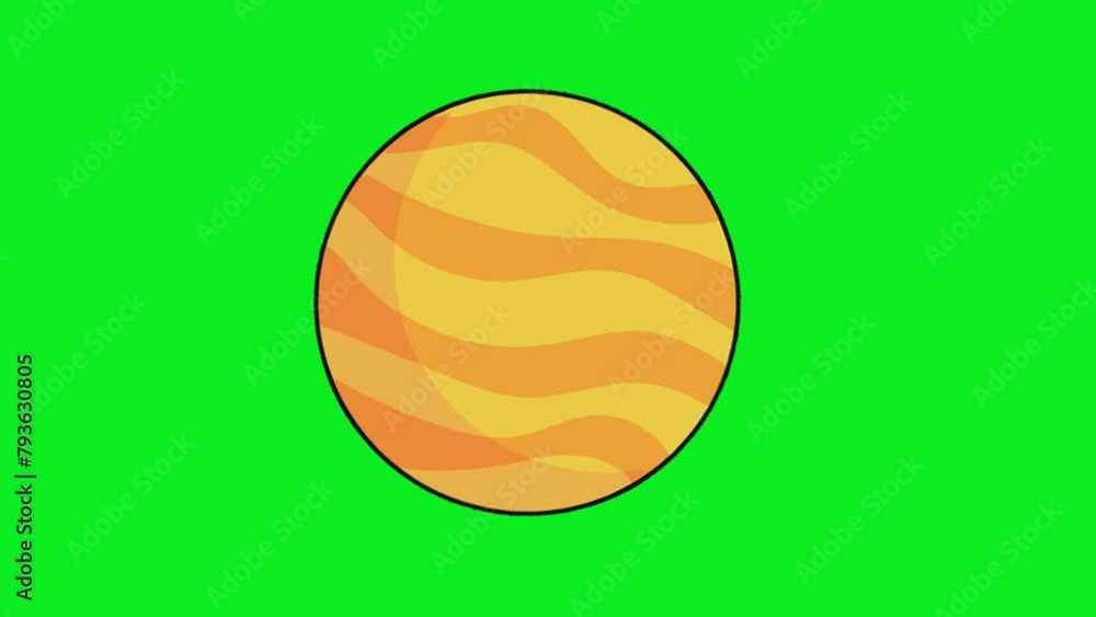 2d animated cartoon The planets of the solar system are rotating in ...