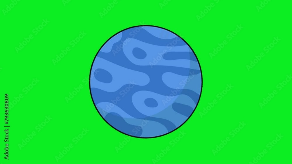 2d animated cartoon The planets of the solar system are rotating in ...