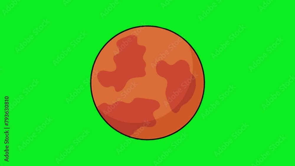 2d animated cartoon The planets of the solar system are rotating in ...