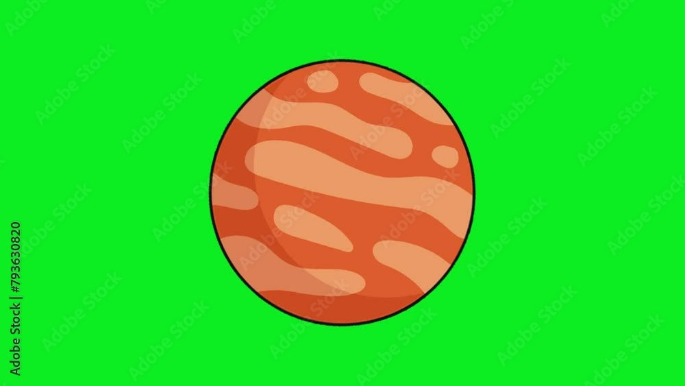 2d animated cartoon The planets of the solar system are rotating in ...