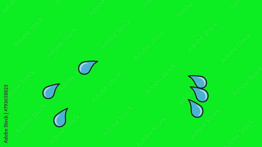 2d animated cartoon tears of sadness and crying that fall out of left ...