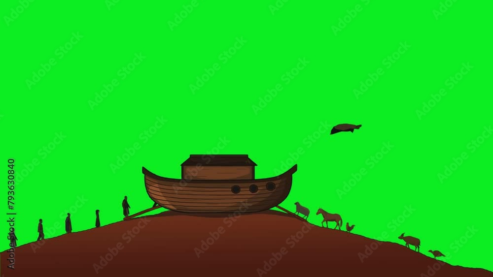 Vidéo Stock 2d animated cartoon background of people and animals ...