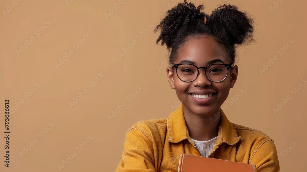 Academic Achiever: Smart African American Gen Z student with books ...