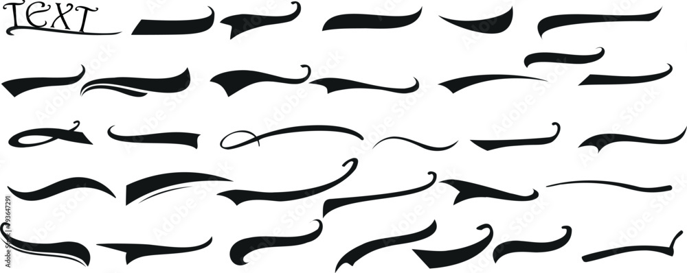 Elegant, swirling typography underlines, vector swirl set for design ...