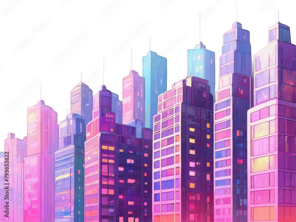 illustration of City Skyline , Architectural Landmark Collection ...