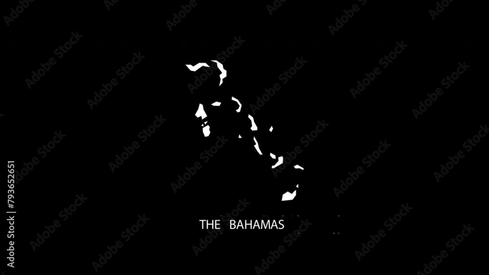 Digital revealing and zooming in on The Bahamas Country Map Alpha video ...