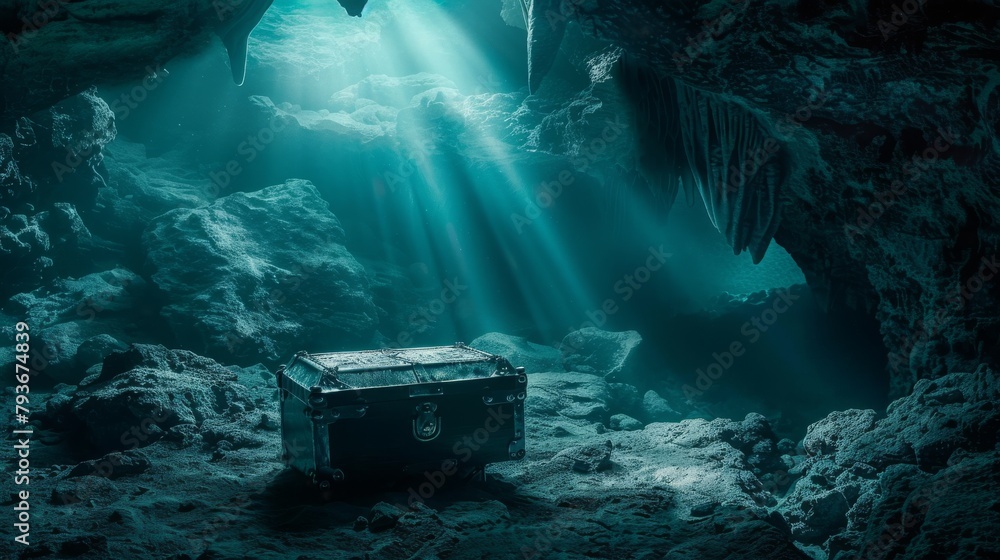 Explore the hidden depths of a cave and come across a mysterious chest ...