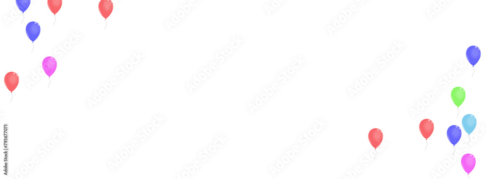 Bright Balloon Background White Vector. Surprise Inflatable Border ...