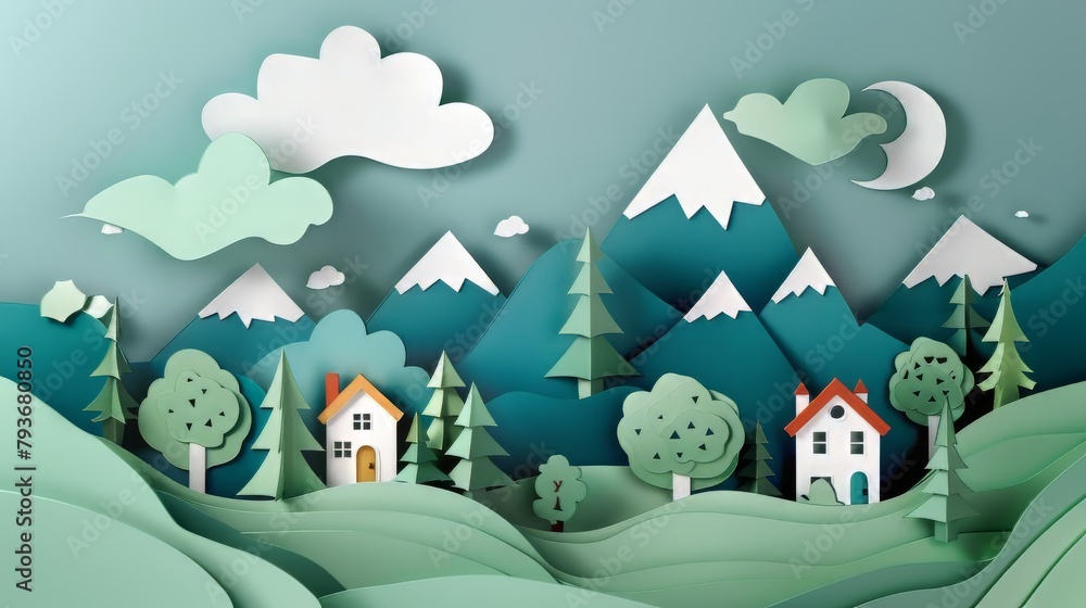 Delightful paper craft illustrations with a transparent backdrop ...