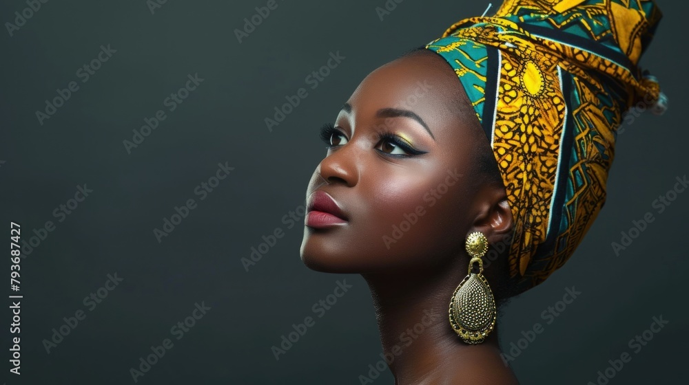 Beautiful amazing Cameroon woman on studio background. Copy Space ...