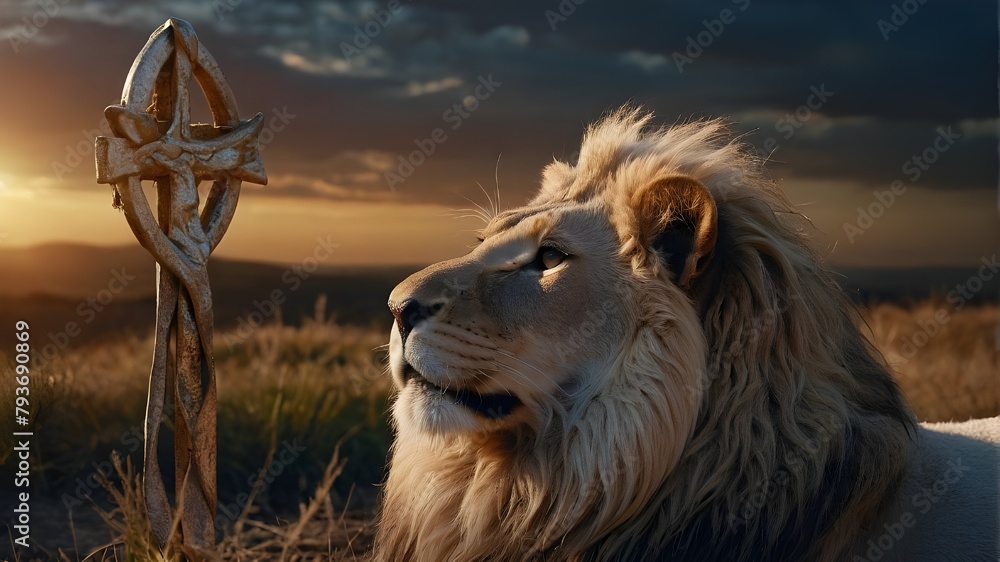 Lamb and lion Jesus the Christ, the Son of God, the King, died and rose ...