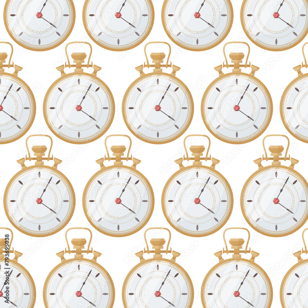 Vintage gold pocket watch. Old watch. Pattern for textile, wrapping ...