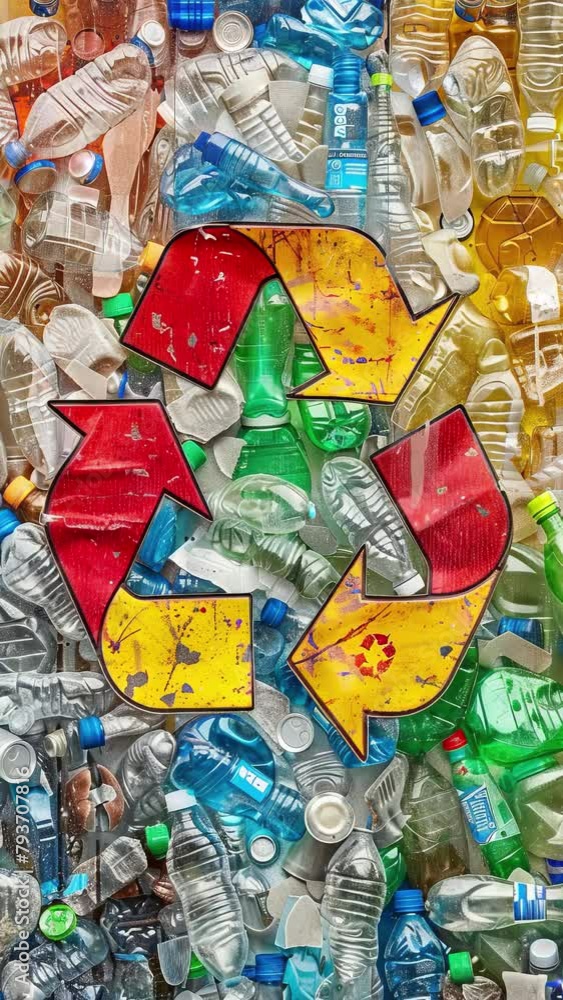 Recycle symbol made of leafy greenery. Conceptual recycling ...