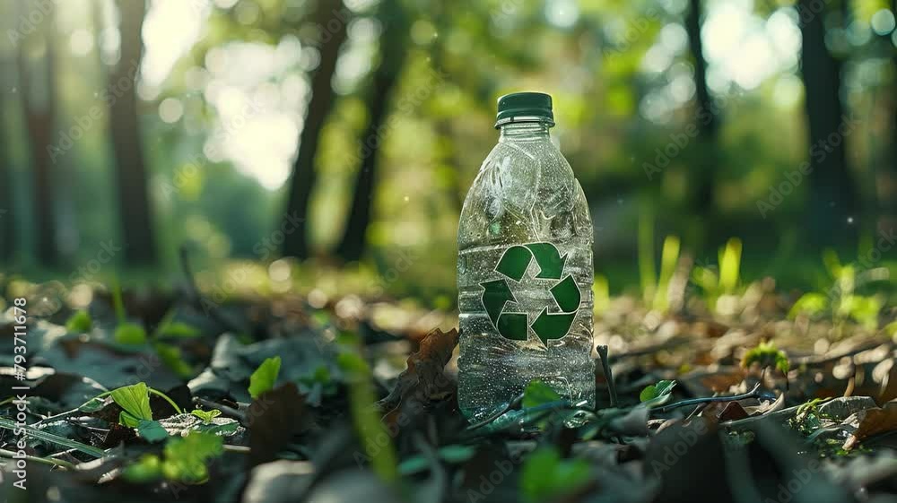 Recycle symbol made of leafy greenery. Conceptual recycling ...
