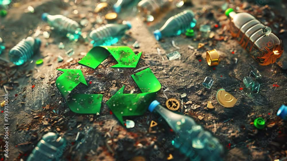 Recycle symbol made of leafy greenery. Conceptual recycling ...