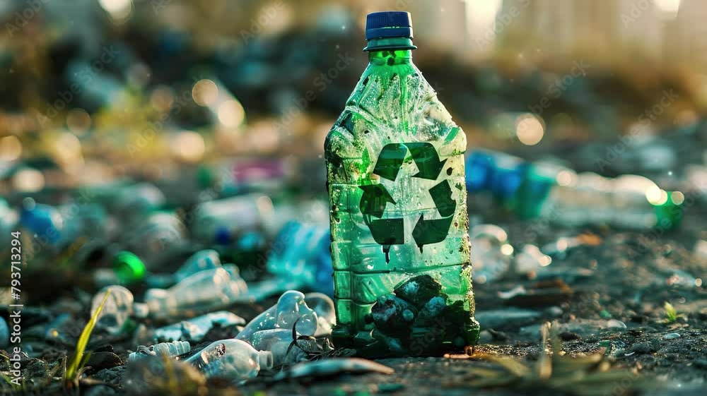 Recycle symbol made of leafy greenery. Conceptual recycling ...