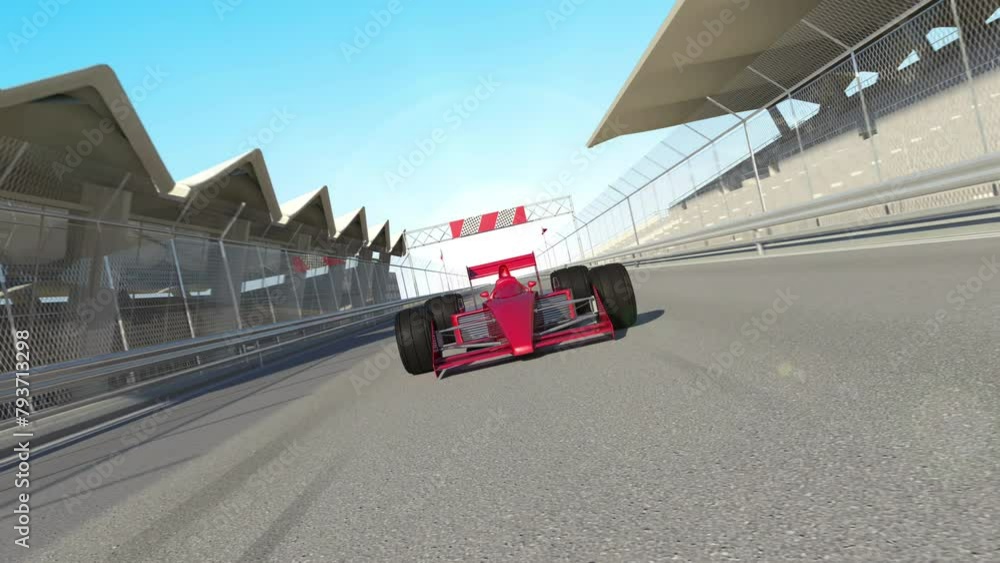 Super Car Wining The Race. Passing Finish Line. Sports And Car Racing ...