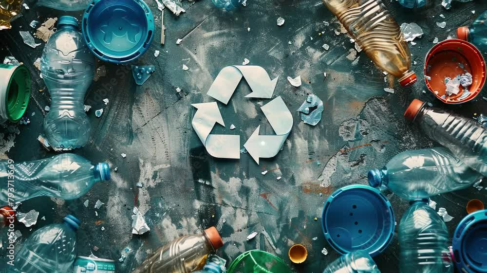 Recycle symbol made of leafy greenery. Conceptual recycling ...