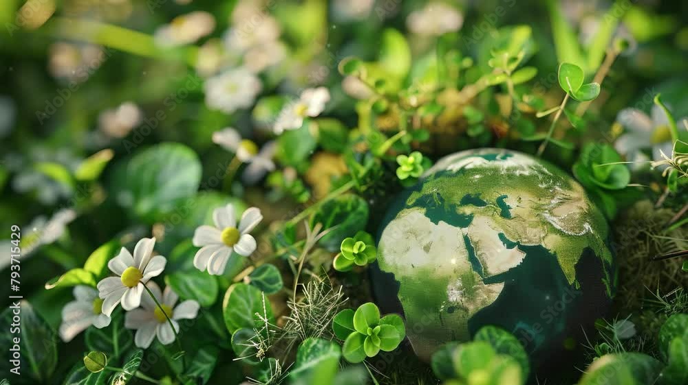 Recycle symbol made of leafy greenery. Conceptual recycling ...