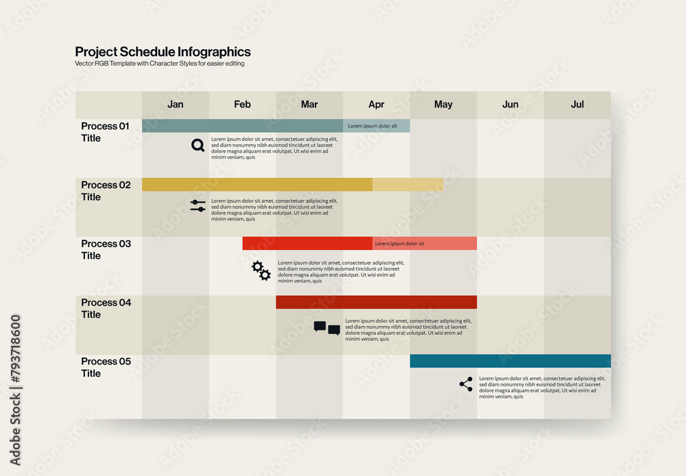Project Schedule Infographics Template Stock Template | Adobe Stock