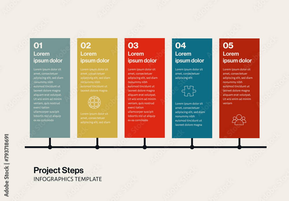 Project Steps Infographics Template Stock Template | Adobe Stock