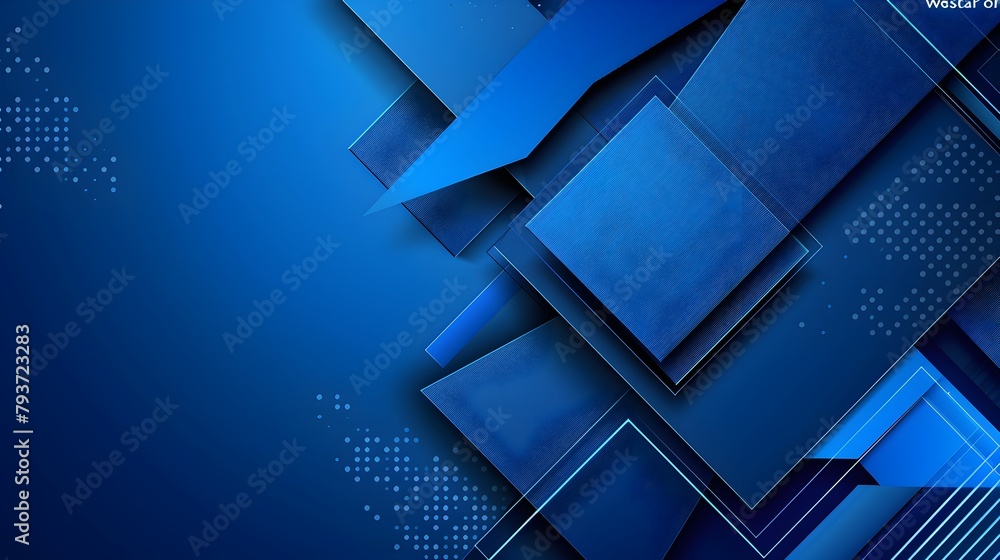 Abstract blue background with geometric shapes and shadows Modern ...