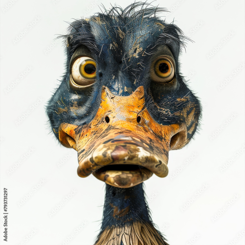 Cartoon Caricature of a duck. Generated Image. A digital illustration ...
