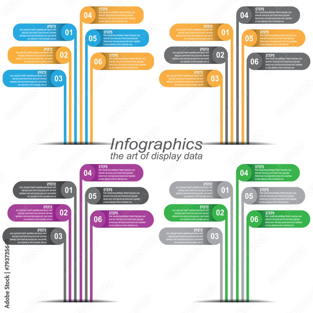 Collection infographic template for modern data visualization and ...