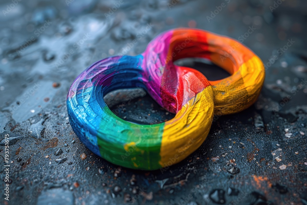 World autism awareness day symbol background. Rainbow colored infinity ...