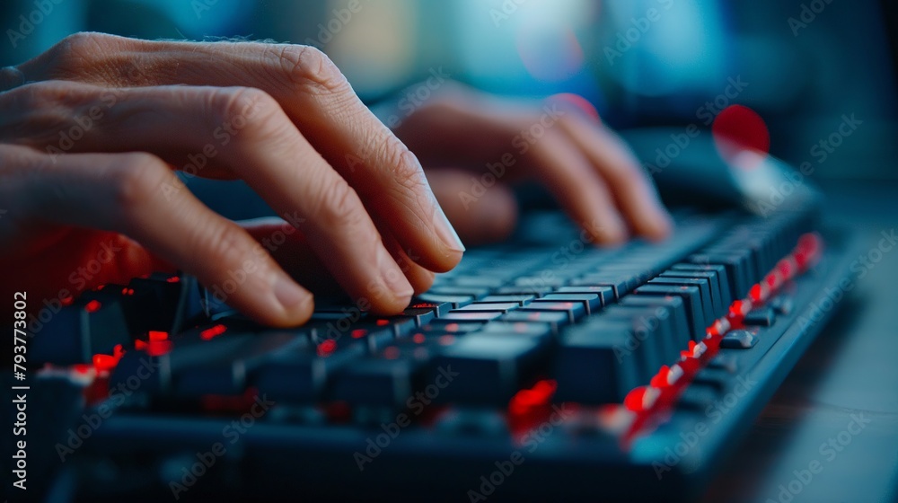 Close-up shot capturing the detailed anatomy of finger joints being ...