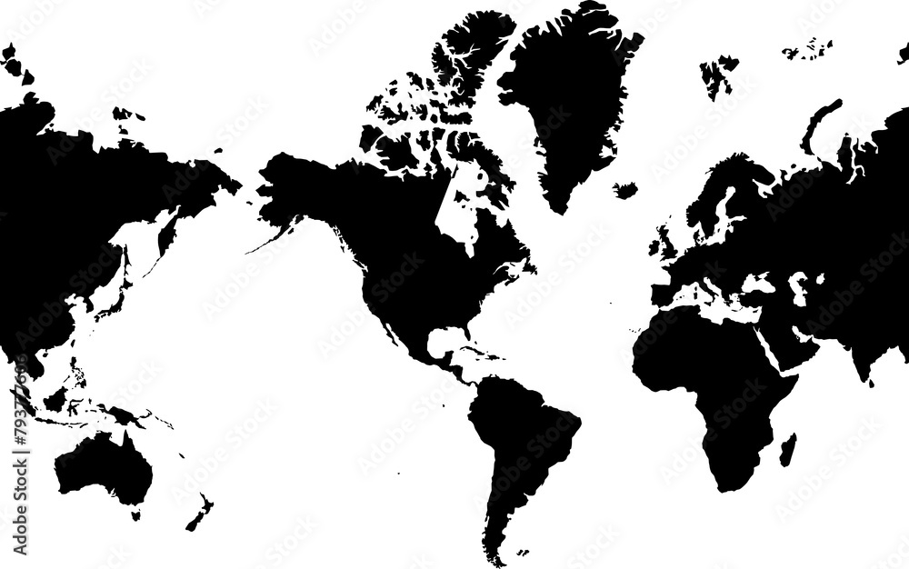 World map with America in the middle icon illustration isolated Stock ...