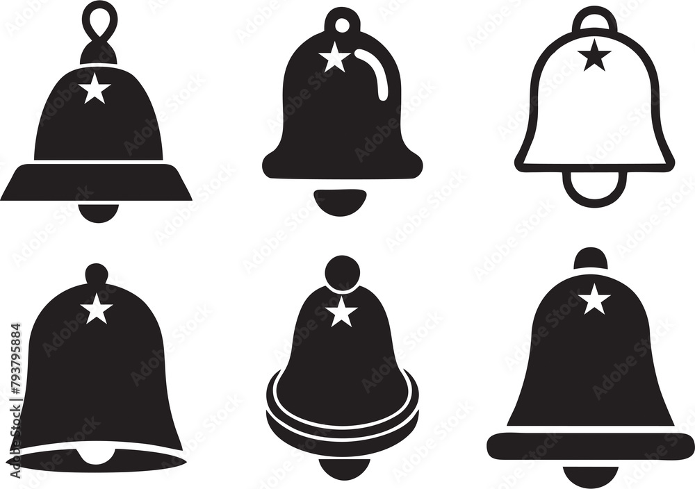 Notification and bell icons set. Symbols for website design, logo, app ...